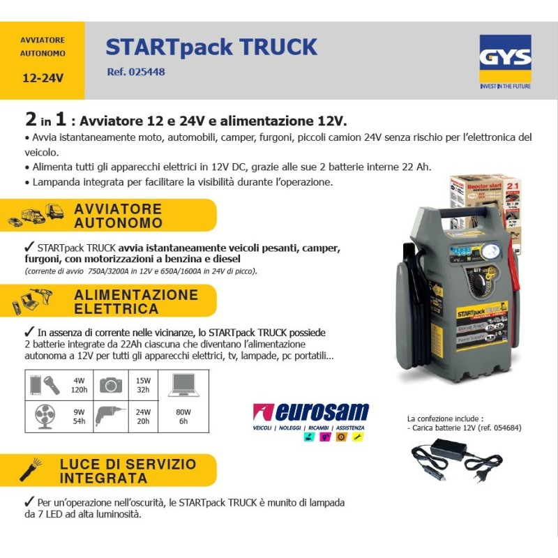 ETS025448 booster avviatore 12/24v ed alimentatore 12v startpack tr...